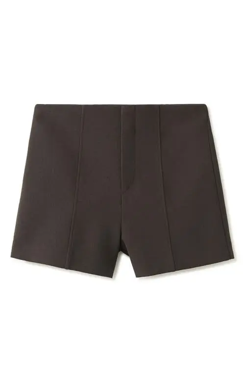 Mango Front Seam Shorts - Chocolate