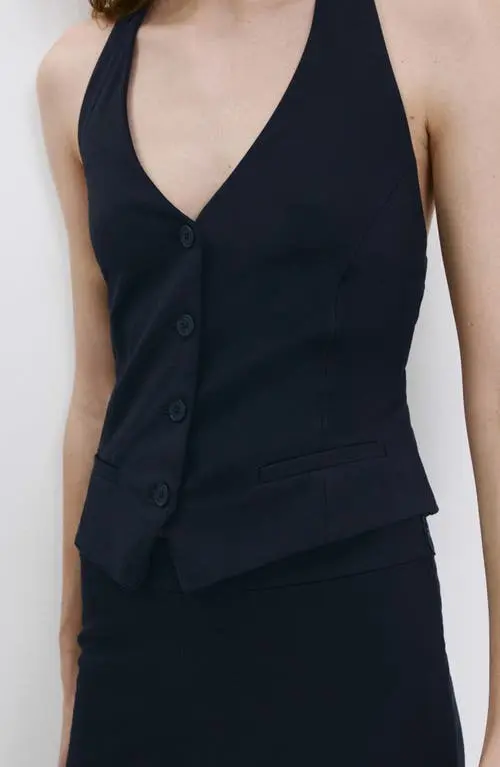 Mango Halter Vest - Navy
