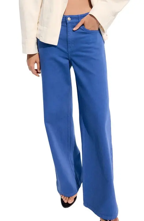 Mango Low Rise Wide Leg Jeans - Blue