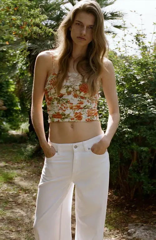Mango Low Rise Wide Leg Jeans