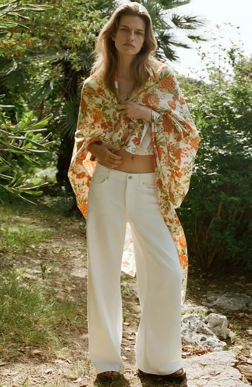 Mango Low Rise Wide Leg Jeans