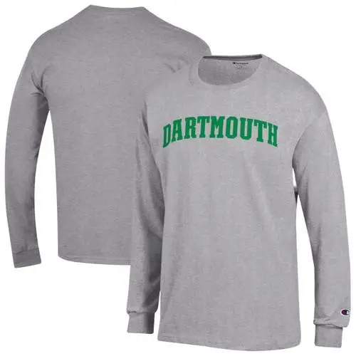 Champion Dartmouth Big Green Basic Arch Long Sleeve T-shirt - Heather Gray
