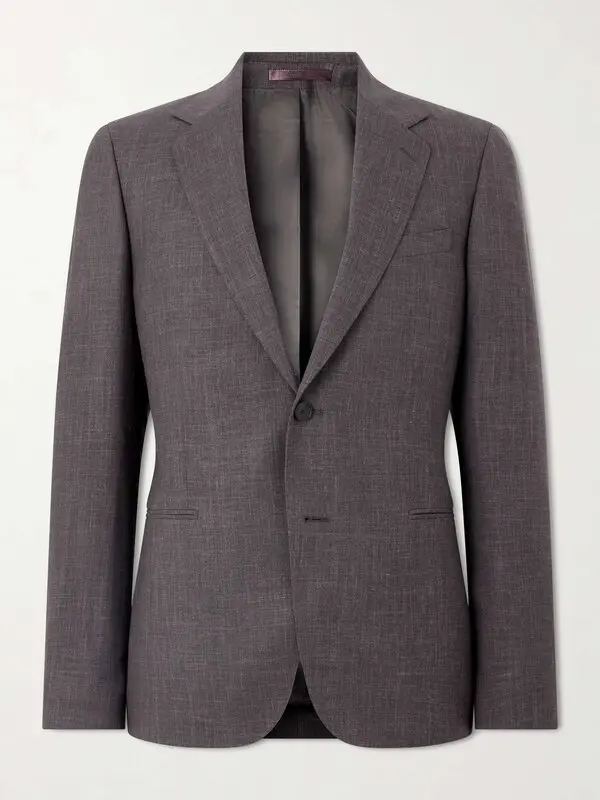 Mr P. Wool, Silk And Linen-blend Suit Jacket - Brown