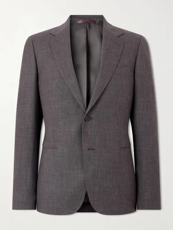 Mr P. Wool, Silk And Linen-blend Suit Jacket - Brown