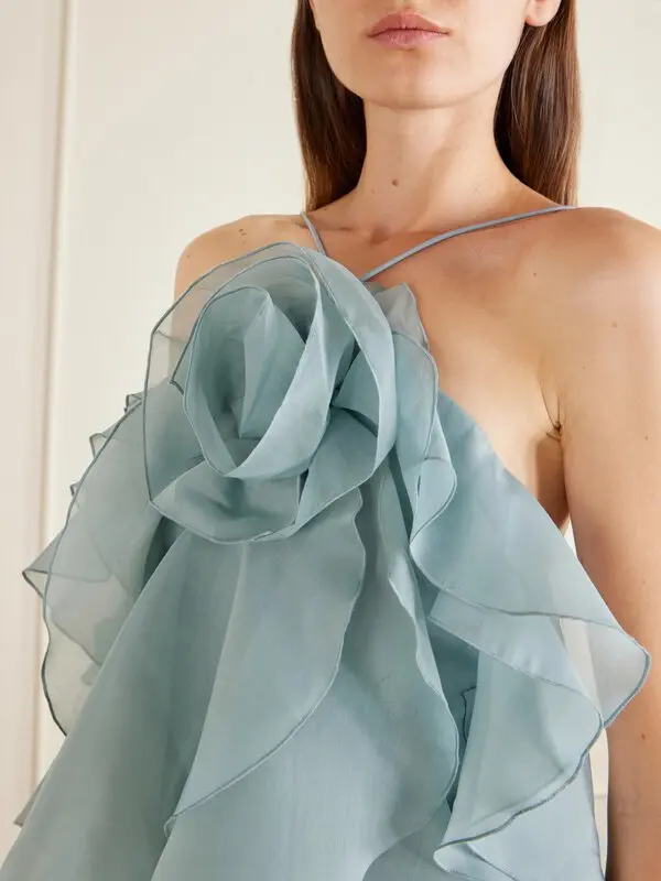 Aje Pandorea' Appliquéd Ruffled Chiffon Mini Dress