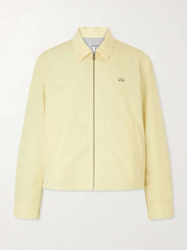 Loewe Logo-embroidered Cotton-blend Jacket - Yellow