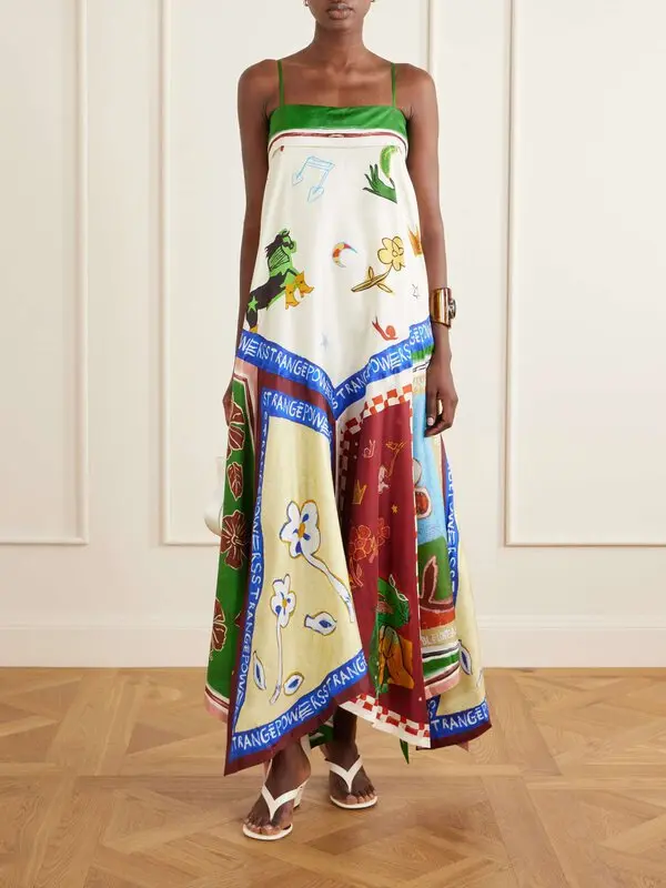 ALEMAIS Tangible Silk-twill Midi Dress