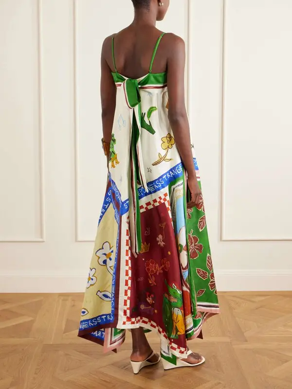ALEMAIS Tangible Silk-twill Midi Dress