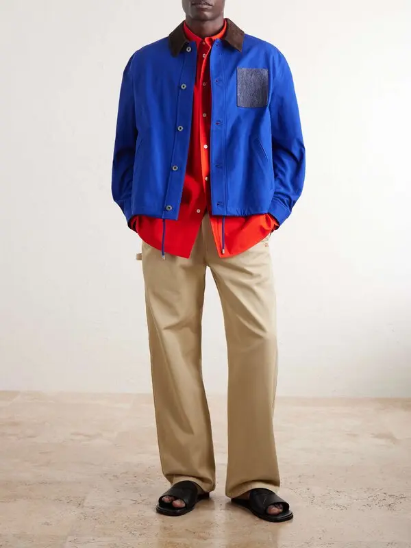 Loewe Suede-trimmed Cotton Jacket