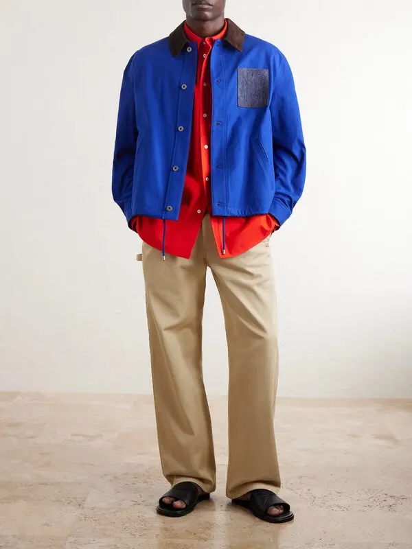Loewe Suede-trimmed Cotton Jacket