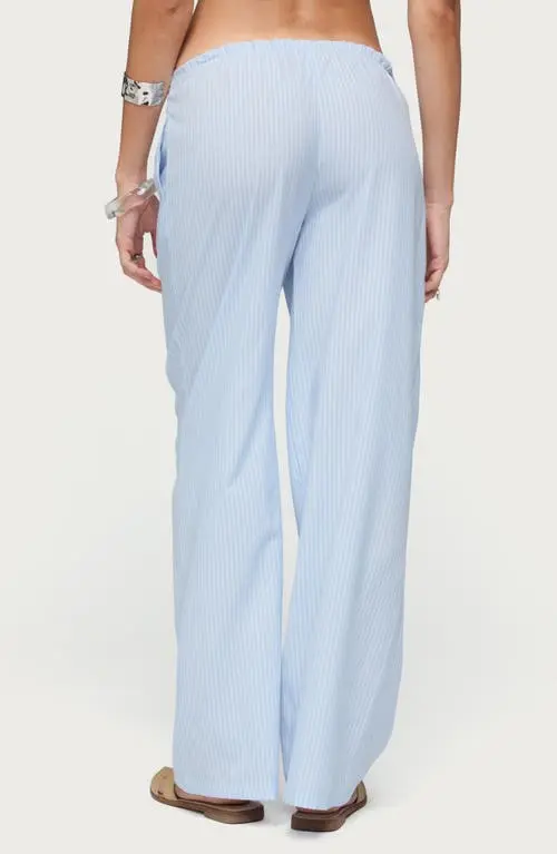 EDIKTED Cersei Stripe Low Rise Straight Leg Pants