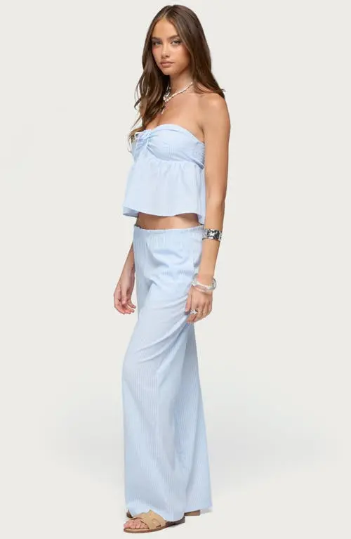 EDIKTED Cersei Stripe Low Rise Straight Leg Pants