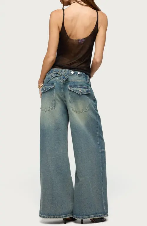 EDIKTED Meena Shiny Open Stitch Knit Tank