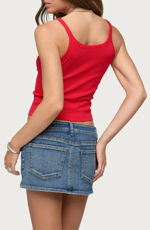 EDIKTED Basic Babe Stretch Cotton Crop Camisole