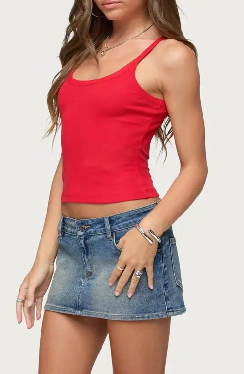 EDIKTED Basic Babe Stretch Cotton Crop Camisole
