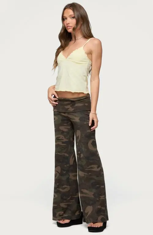 EDIKTED Glendon Lettuce Edge Crop Stretch Cotton Camisole