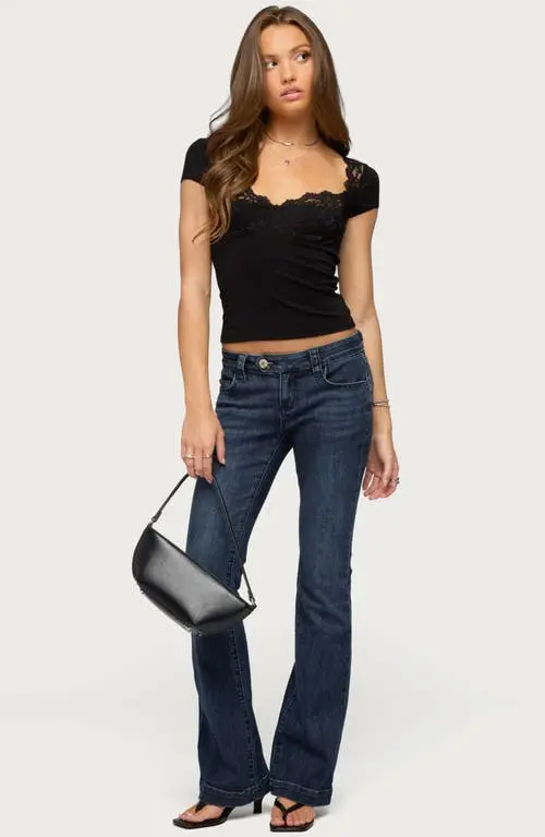 EDIKTED Nellwyn Lace Trim Crop Top