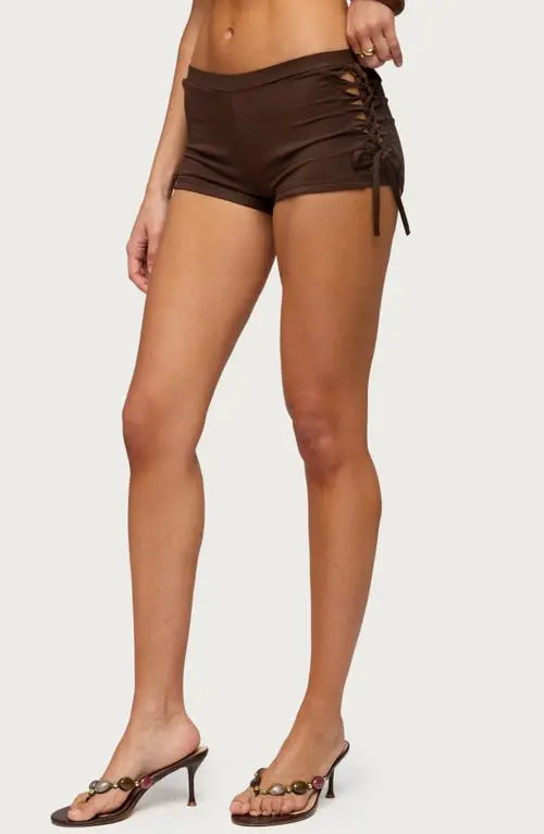 EDIKTED Jilly Side Cutout Micro Shorts