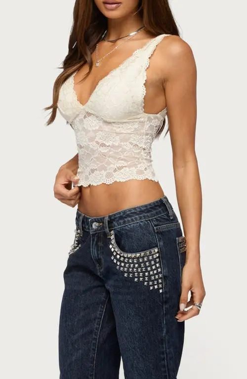 EDIKTED Vanya Lace V-neck Tank