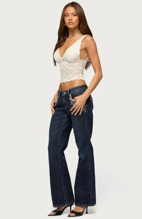 EDIKTED Vanya Lace V-neck Tank