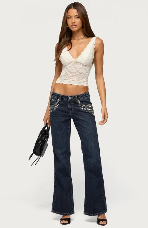 EDIKTED Vanya Lace V-neck Tank