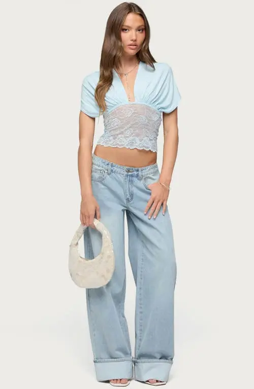 EDIKTED Eloria Lace Crop Top