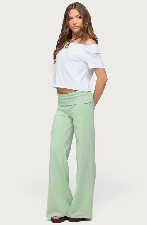 EDIKTED Cammy Wide Leg Foldover Pants