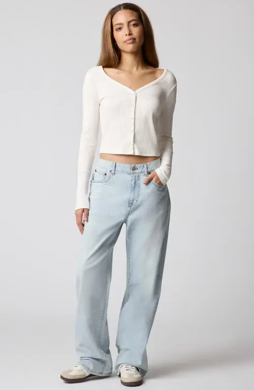 FLORENCE BY MILLS Ribbed Henley Cardigan - Jet Stream