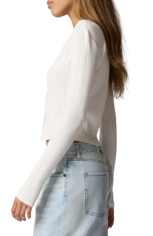 FLORENCE BY MILLS Ribbed Henley Cardigan - Jet Stream
