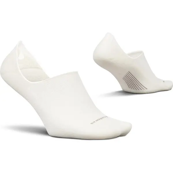 FEETURES Elite Light Cushion Invisible Socks Antislip Sport Sock Liner With Targeted Compression - Bone