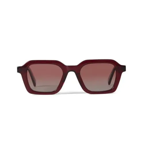 FRENCH KIWIS EYEWEAR Lennox Hexagonal Acetate Sunglasses - Clear/red