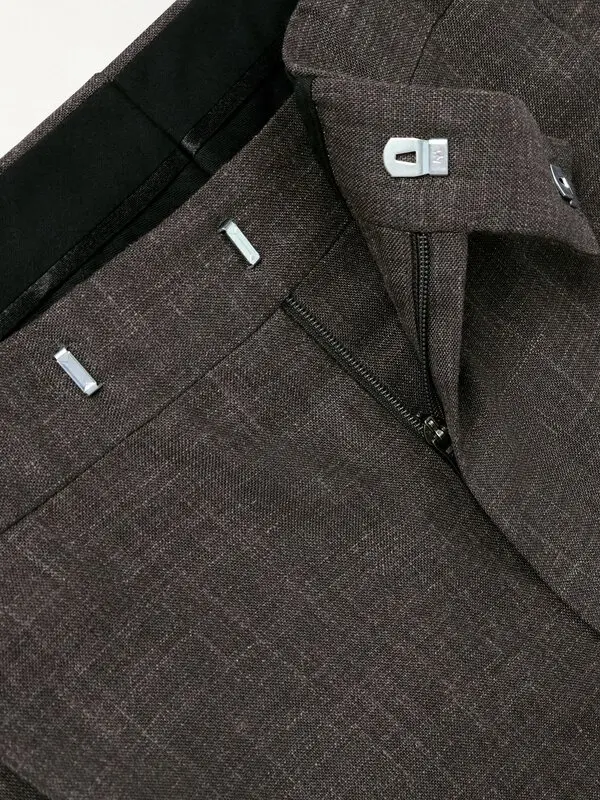 Mr P. Straight-leg Pleated Wool, Silk And Linen-blend Suit Trousers
