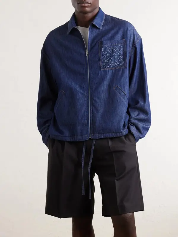 Loewe Anagram-appliqué Cotton Chambray Jacket