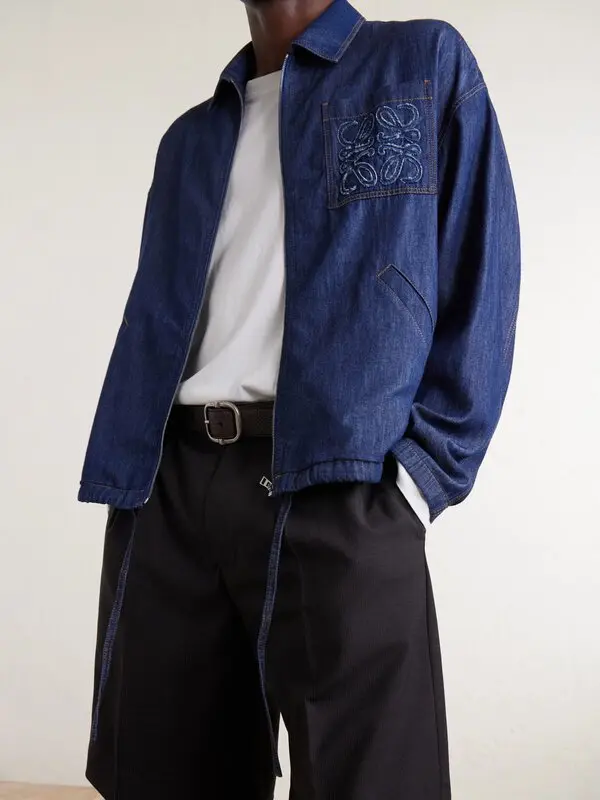 Loewe Anagram-appliqué Cotton Chambray Jacket
