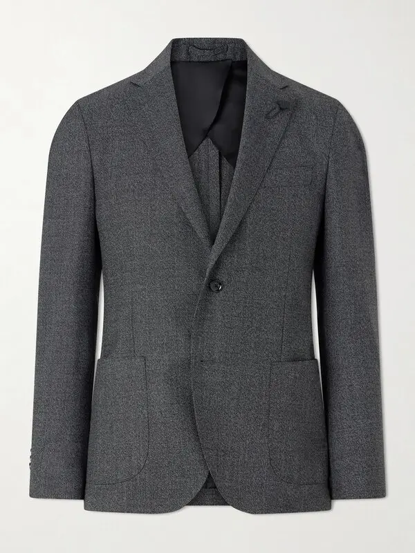 LARDINI Double-breasted Wool Suit Jacket