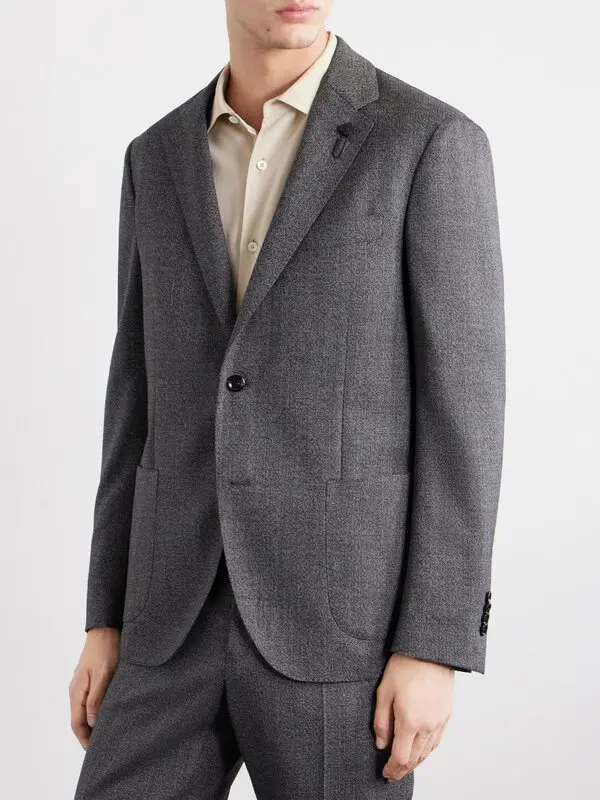 LARDINI Double-breasted Wool Suit Jacket
