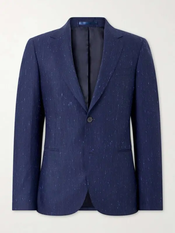 Mr P. Wool And Silk-blend Dupioni Suit Jacket - Blue