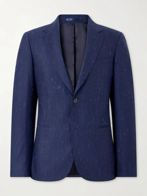 Mr P. Wool And Silk-blend Dupioni Suit Jacket - Blue