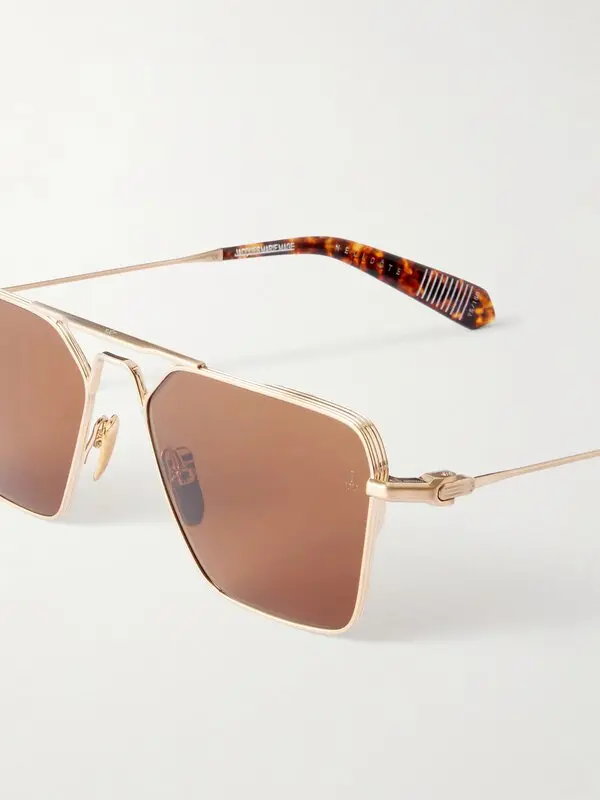 JACQUES MARIE MAGE Nellcôte Square Frame Sunglasses - Gold