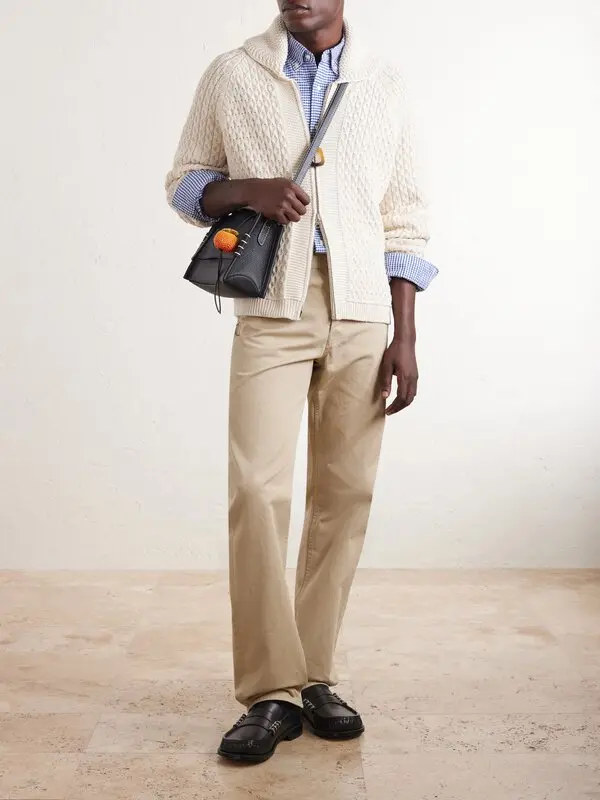 JW Anderson Honeycomb Cable-knit Zip-up Cardigan - Neutrals