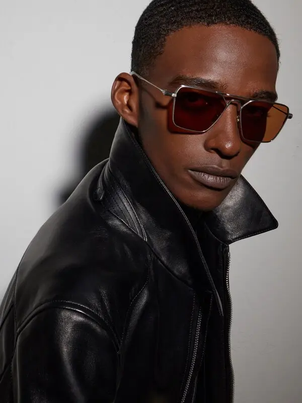 JACQUES MARIE MAGE Nick Fouquet Nellcôte Square Frame Metal Sunglasses - Silver