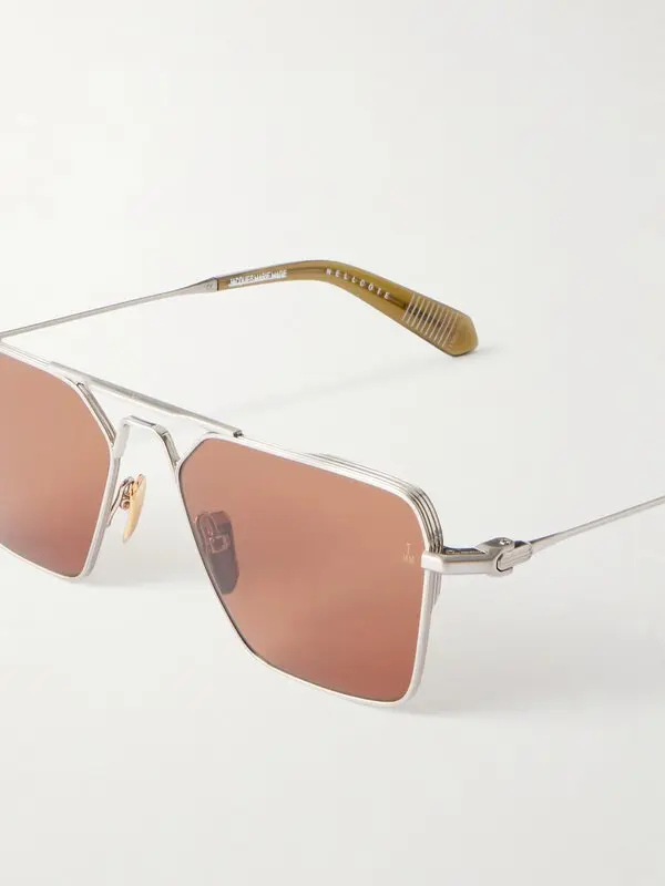 JACQUES MARIE MAGE Nick Fouquet Nellcôte Square Frame Metal Sunglasses - Silver