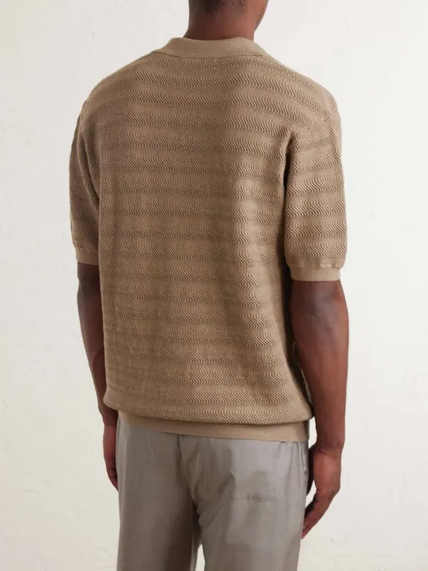 Frescobol Carioca Rino Open-knit Cotton Polo Shirt