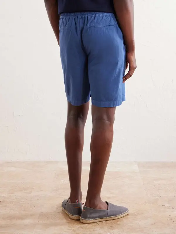 Fedeli Alfa Straight-leg Cotton-blend Drawstring Shorts