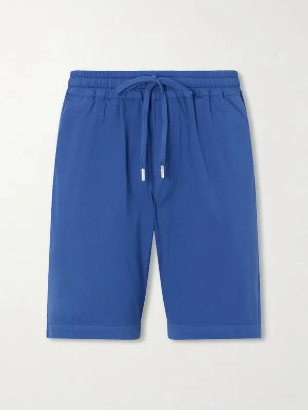 Fedeli Straight-leg Cotton-blend Drawstring Shorts