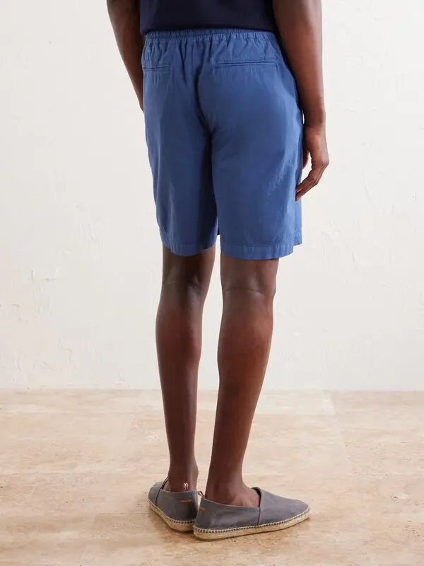 Fedeli Straight-leg Cotton-blend Drawstring Shorts