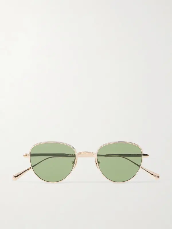 Garrett Leight Wells J Round-frame Titanium Sunglasses - Gold