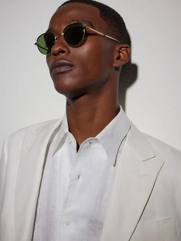 Garrett Leight Wells J Round-frame Titanium Sunglasses
