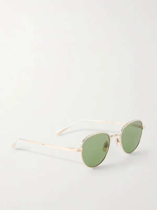 Garrett Leight Wells J Round-frame Titanium Sunglasses