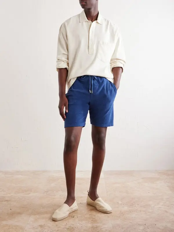 Fedeli Slim-fit Cotton-terry Drawstring Shorts